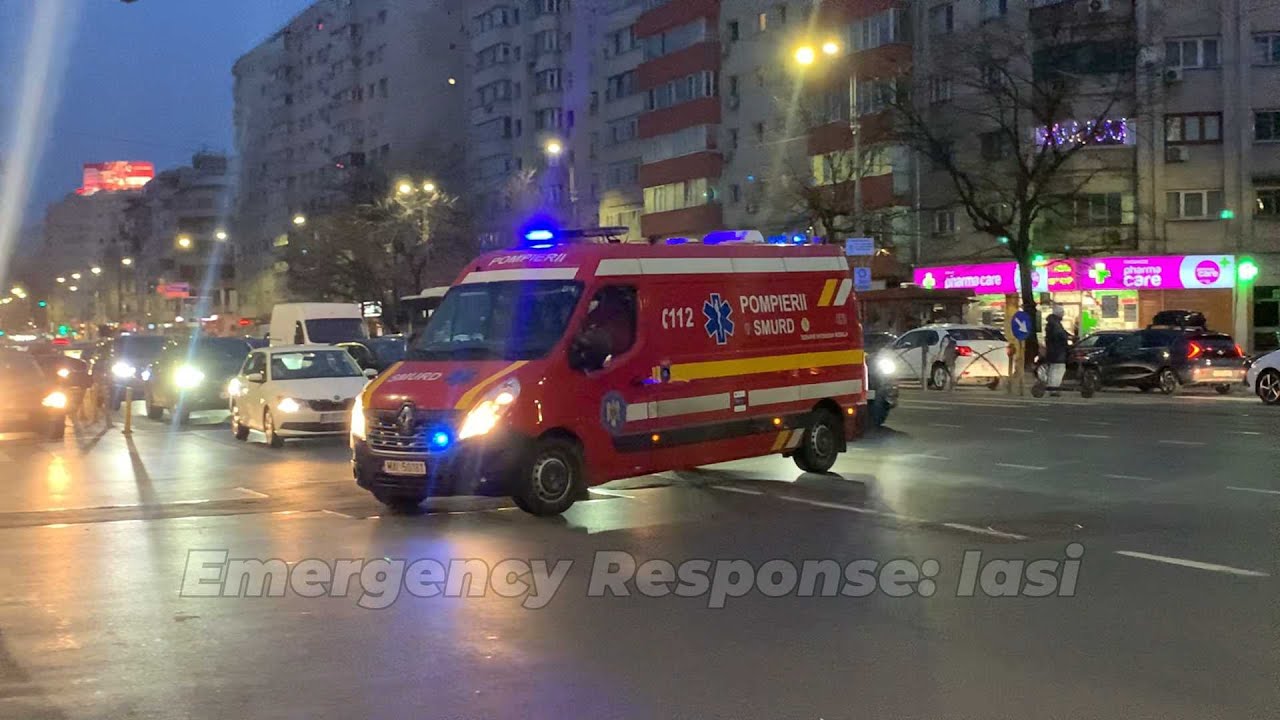 ISU B-IF: 2x Ambulanțe SMURD C1 TIM spre solicitari + spre spital ...
