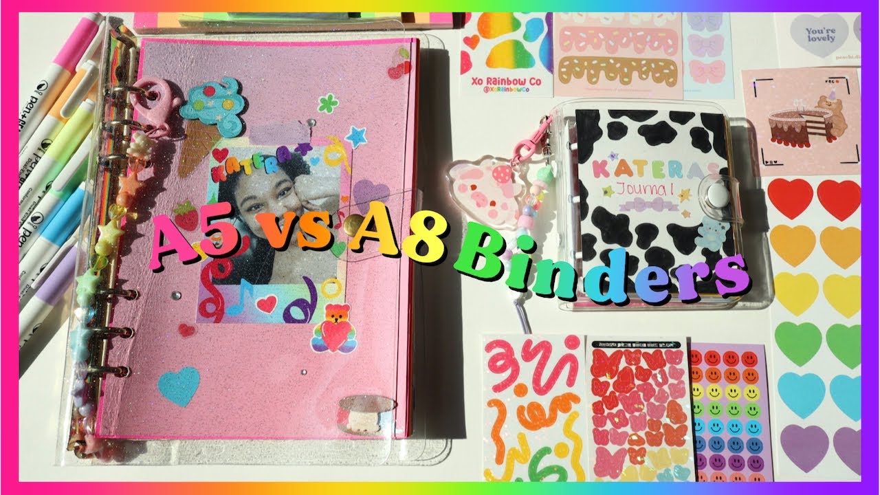 A5 6 Ring Binder vs Mini 3 Ring Binder 🌈 - YouTube