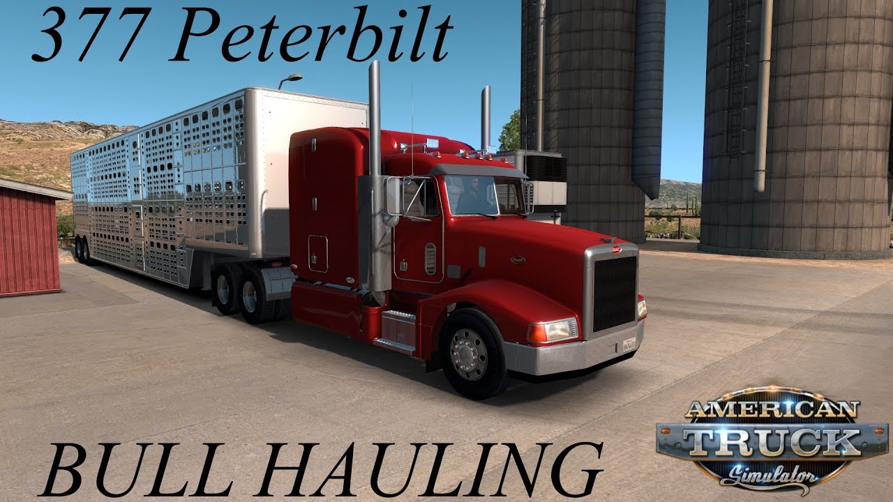 American Truck Simulator 377 Peterbilt (Hauling Cattle) - YouTube