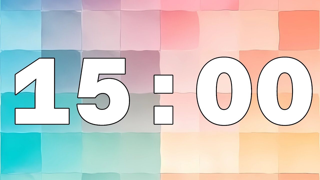 15 minutes Countdown Timer - Pastel Grid - YouTube