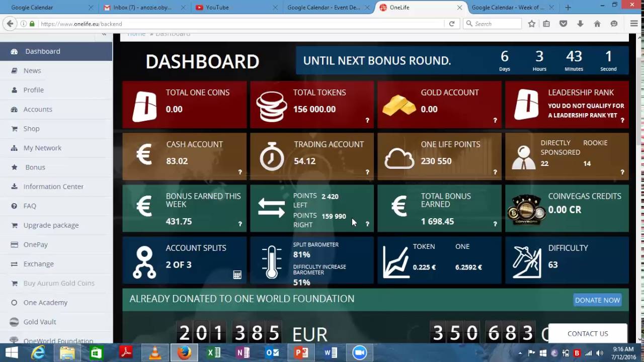 ONECOIN BACKOFFICE - YouTube