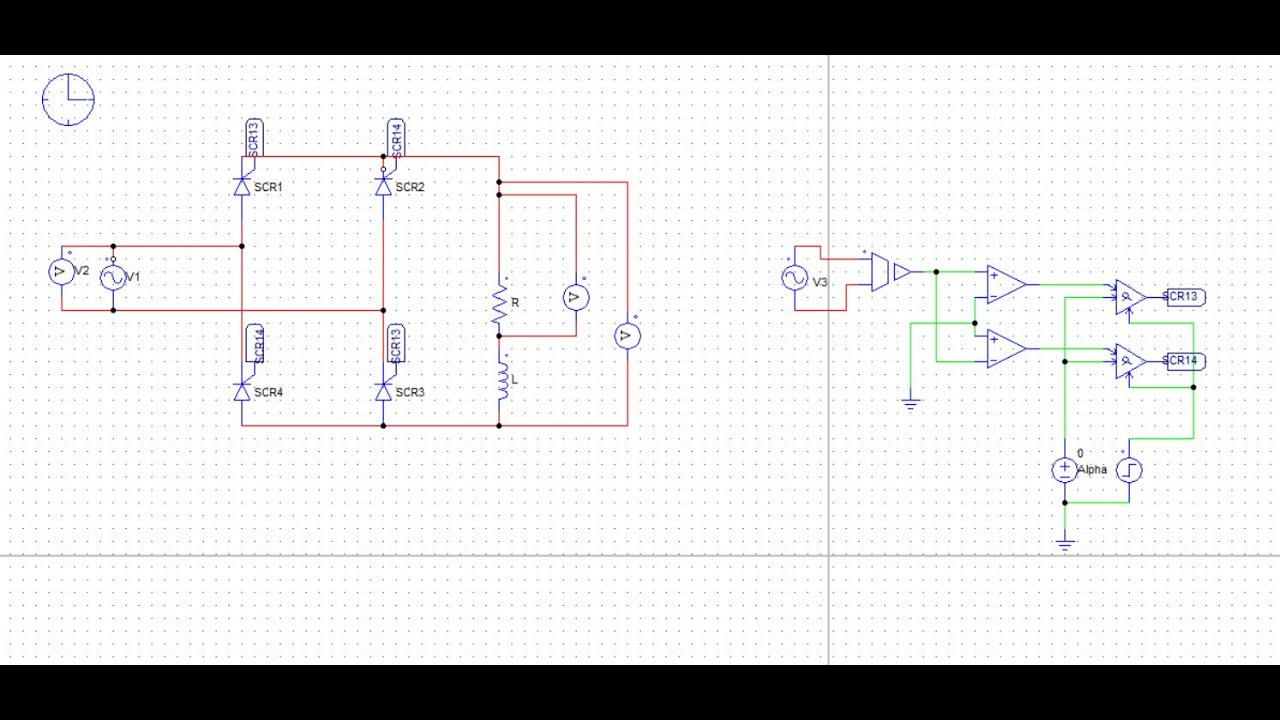 Mô Phỏng Psim chỉnh lưu có điều khiển cầu 1 pha - YouTube