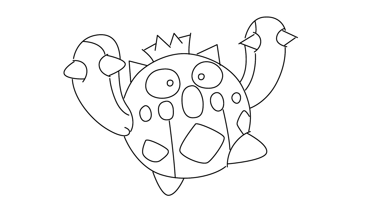 How to draw Cacnea step by step for beginners - YouTube