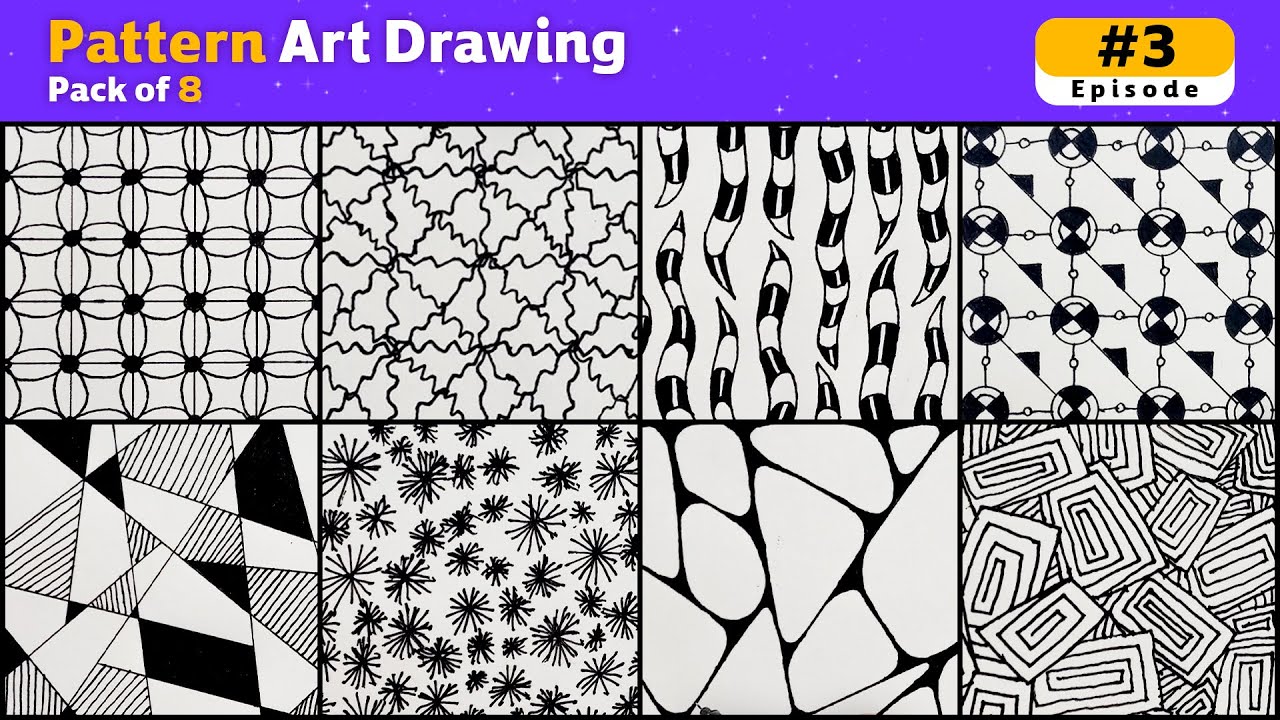 Pattern Art Drawing | Pack of 8 | Part #3 - YouTube