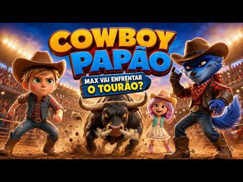 O TOURO MAIS BRAVO DO RODEIO! 😱 Max vs Cowboy Papão (Música Infantil) Mini Mundo Aventuras!