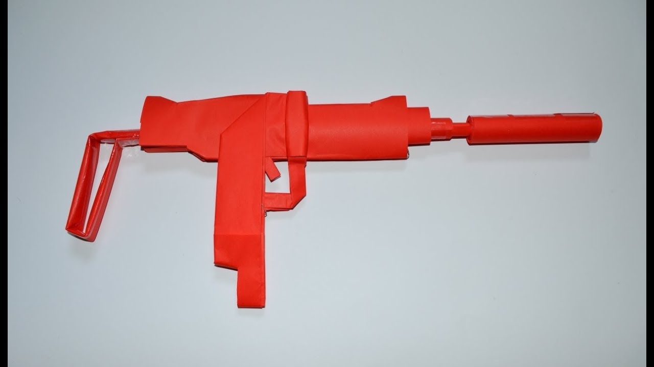 How to make a uzi paper gun with a silencer - DIY - origami - YouTube