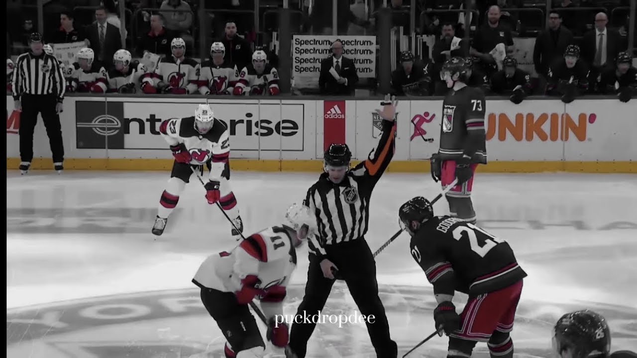 New York Rangers vs New Jersey Devils line brawl (dramatic trailer edit ...
