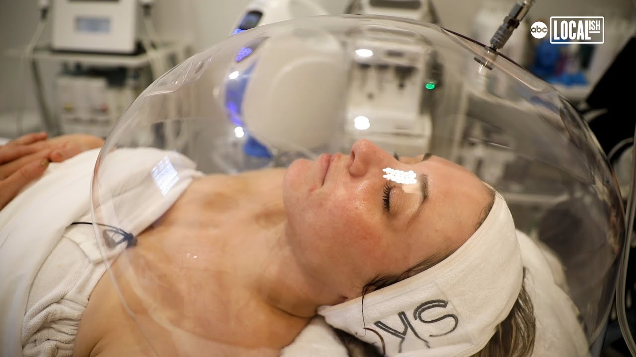This new facial places your head inside an oxygen dome - YouTube