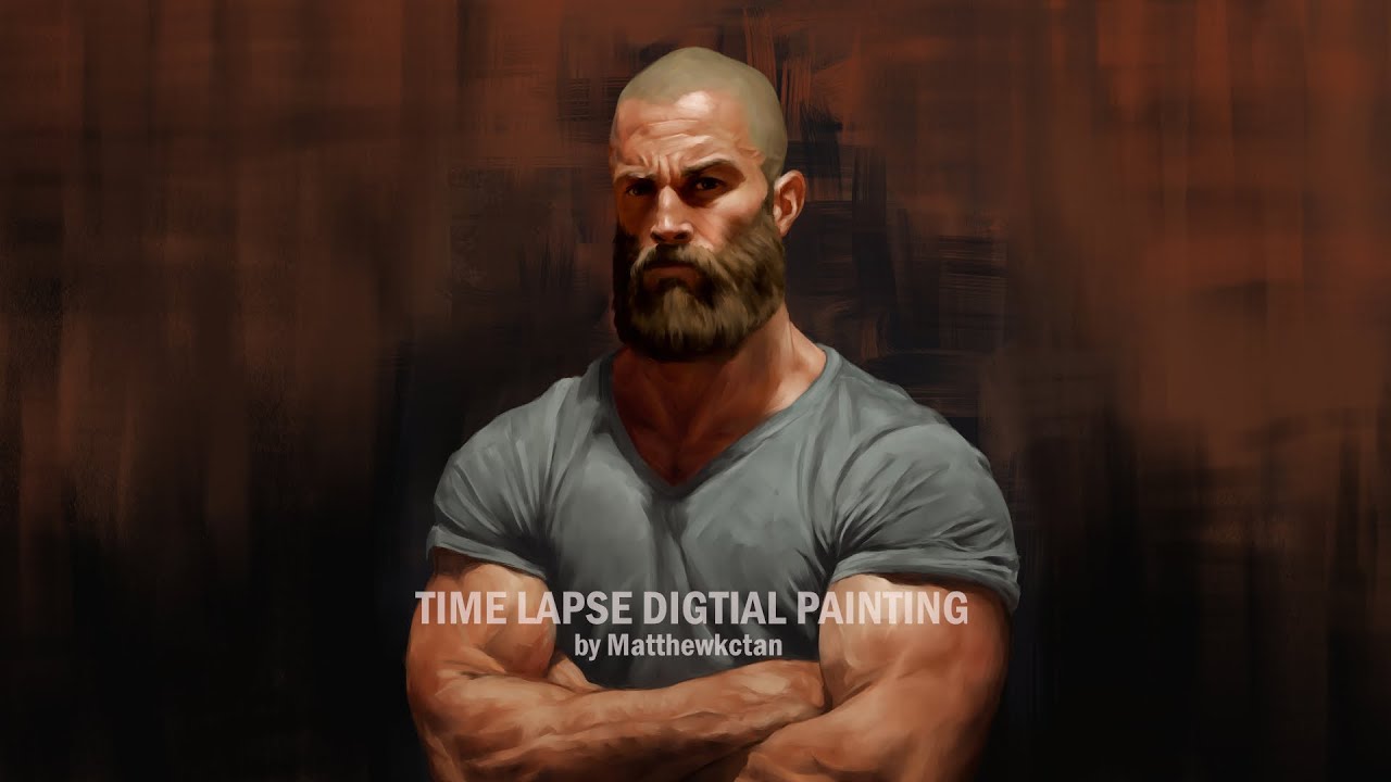 Resilient Presence: Muscular Portrait | Rebelle 6 Digital Art - YouTube