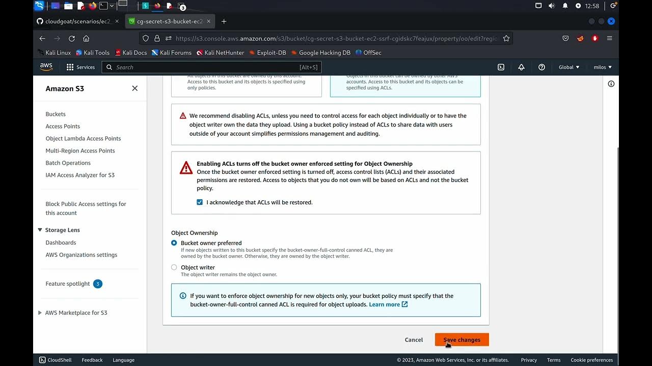 Cloudgoat S3 ACL Error - YouTube