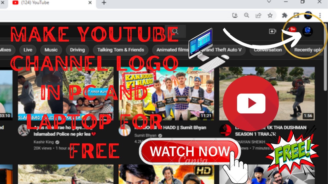 how to make youtube channel logo in pc and laptop for free - YouTube