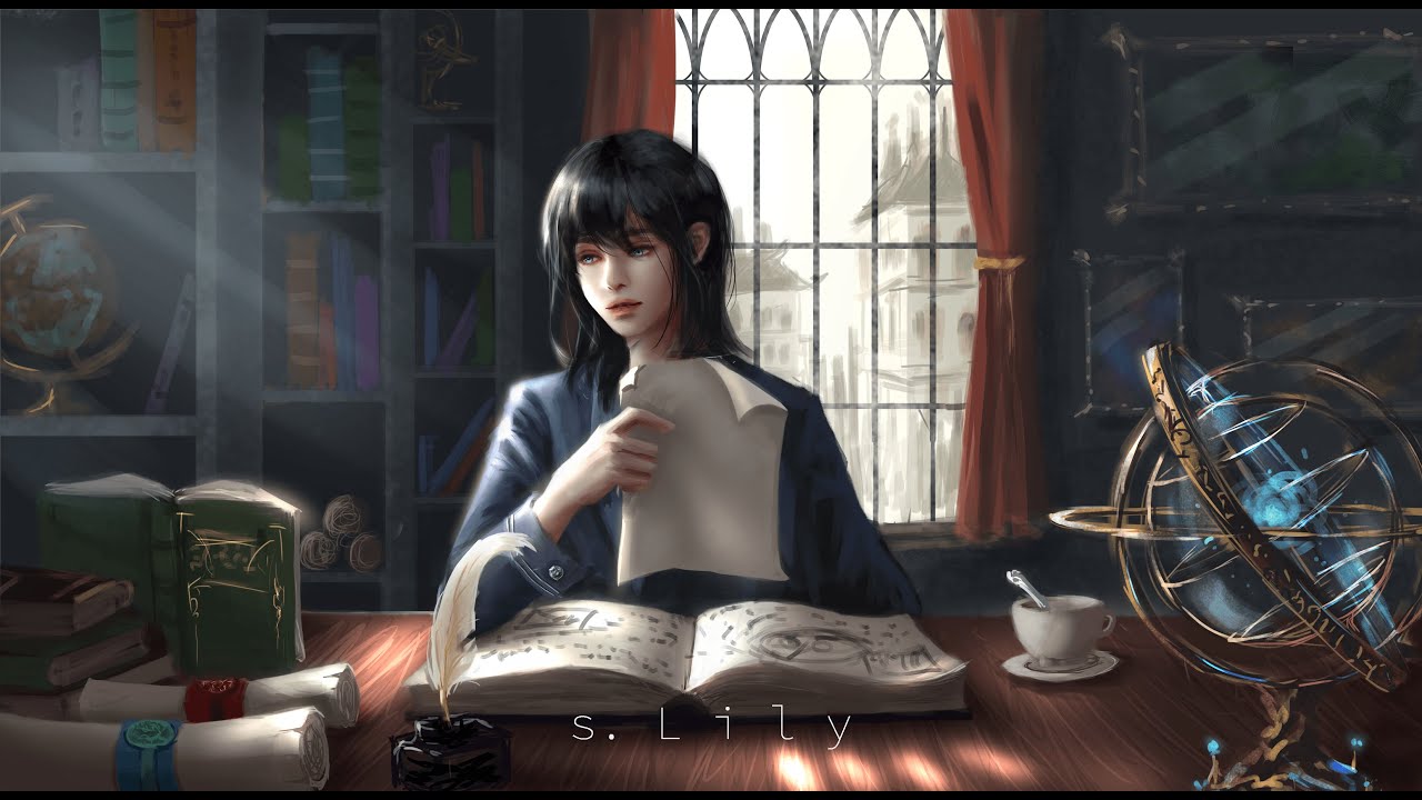 Studying - Photoshop painting process - YouTube