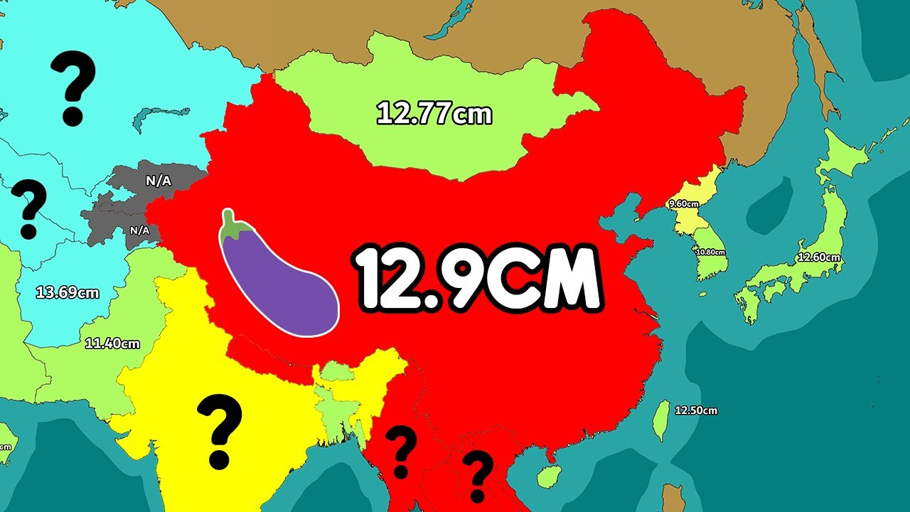 Average Male Size In Every Country - YouTube