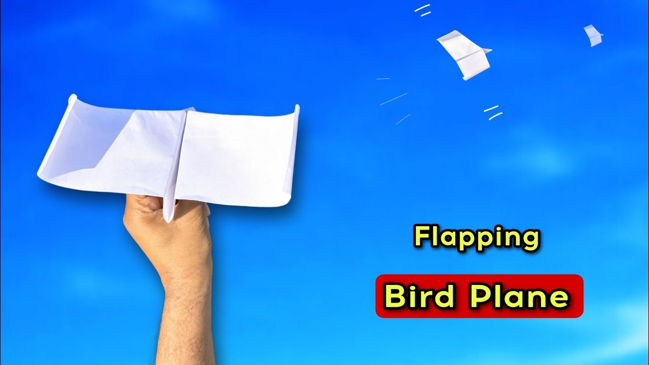 super flapping bird 🤔 , how to make paper flying bird plane, flapping ...
