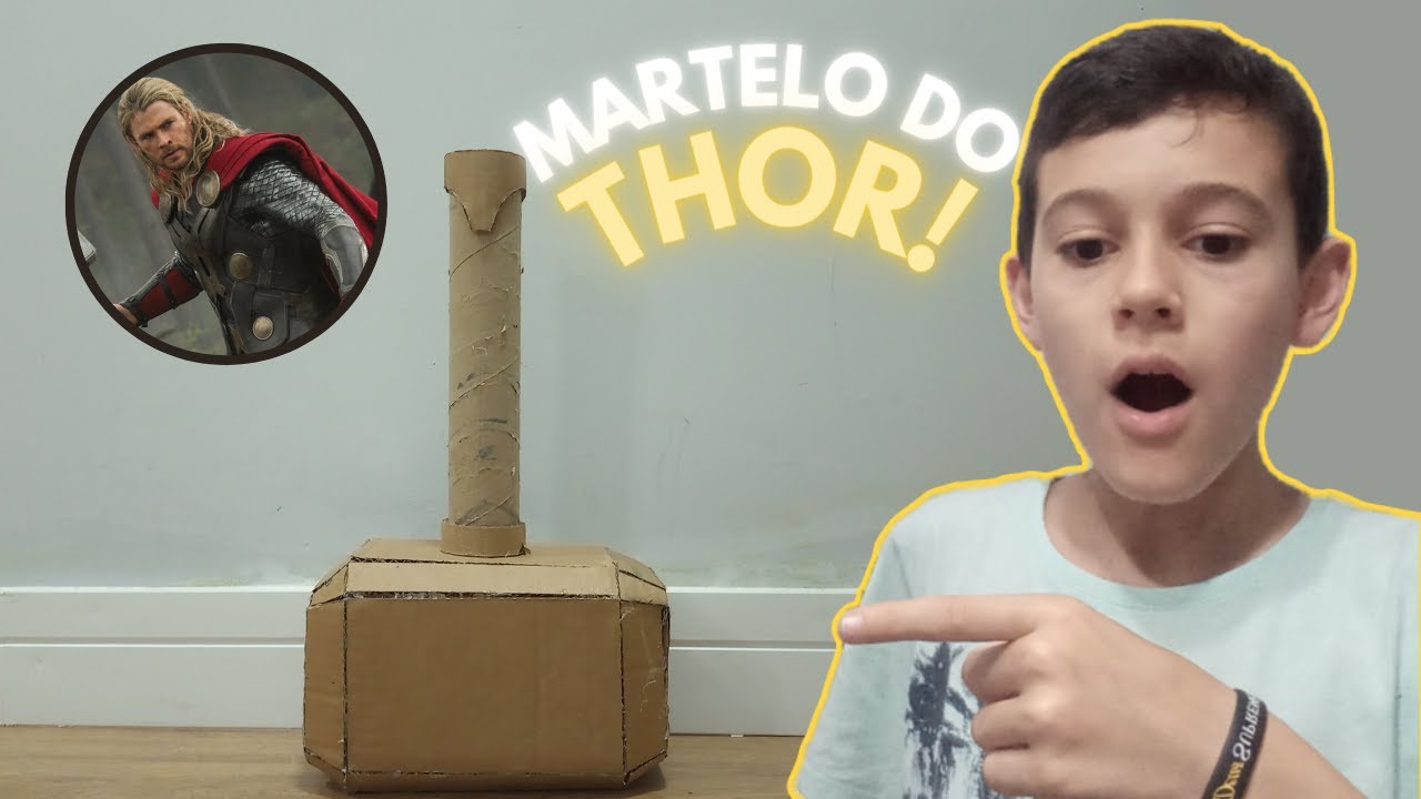 como FAZER com PAPELÃO o MARTELO DO THOR (mjolnir) - YouTube