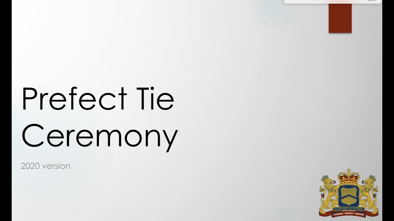 Prefect Tie Ceremony - 2020/2021 - YouTube