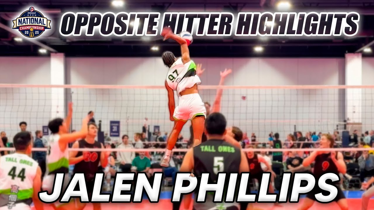 45" VERTICAL JUMP Volleyball Spikes | Jalen Phillips (USAV 2025) - YouTube