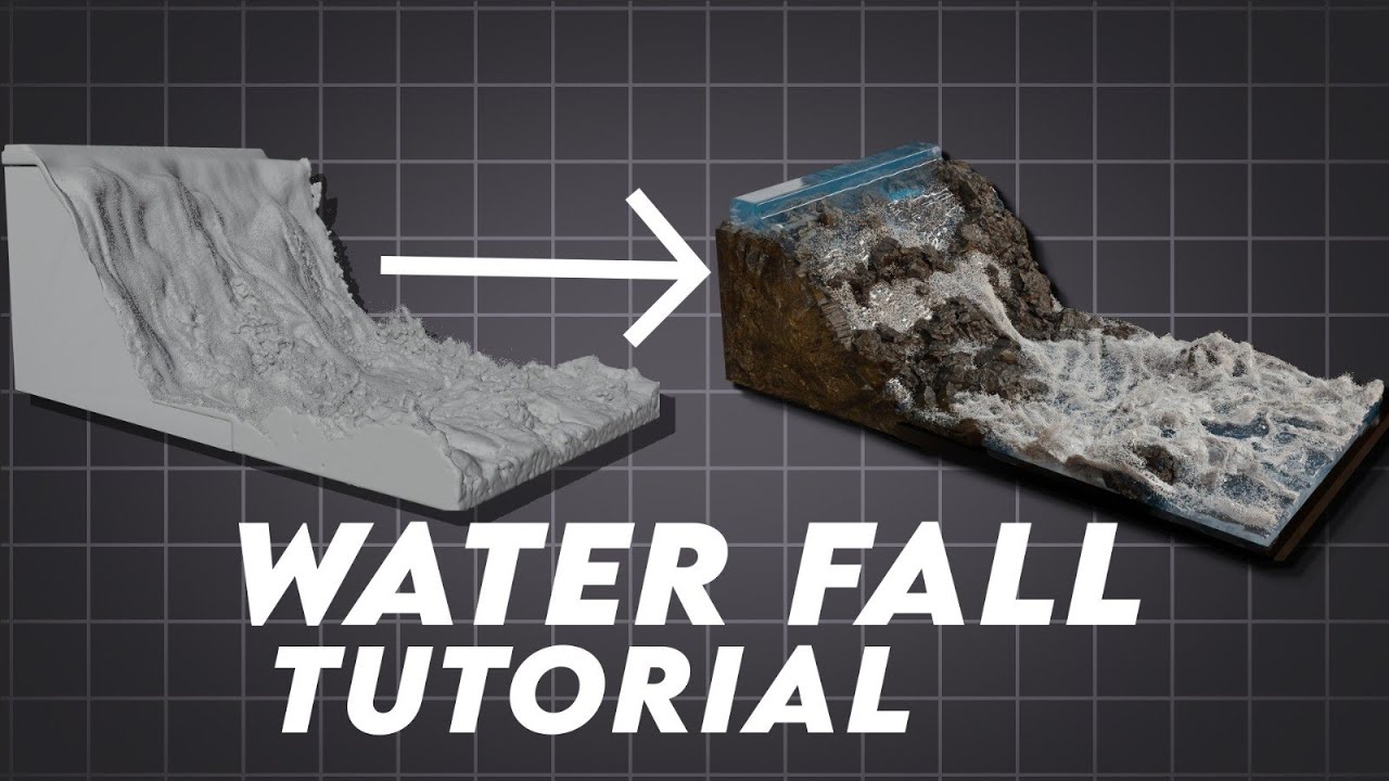 Create water fall in blender using flip fluid step by step - YouTube