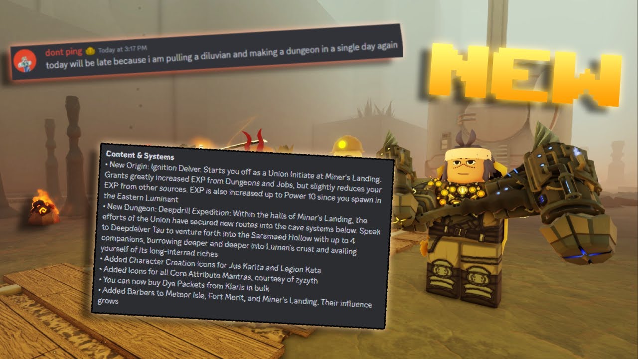 NEW DEEPWOKEN UPDATE (NEW ORIGIN AND NEW DUNGEON) - YouTube