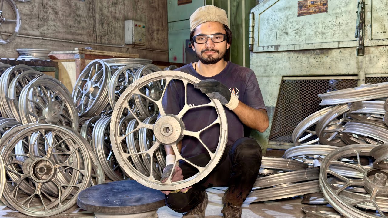 Unbelievable Casting Process of Motorcycle Wheel Rims in an Old Factory ...