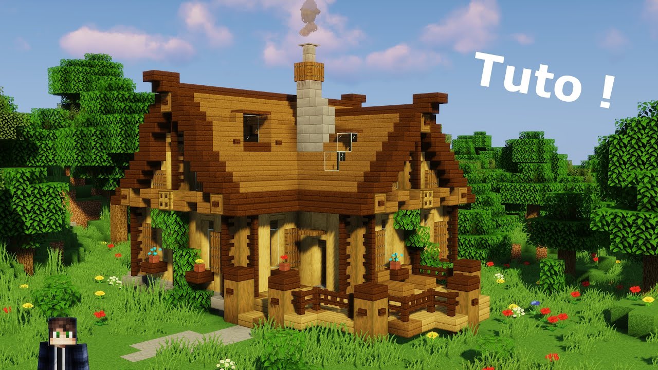 TUTO #104 | Comment Faire un Chalet en Bois sur MINECRAFT ? - YouTube