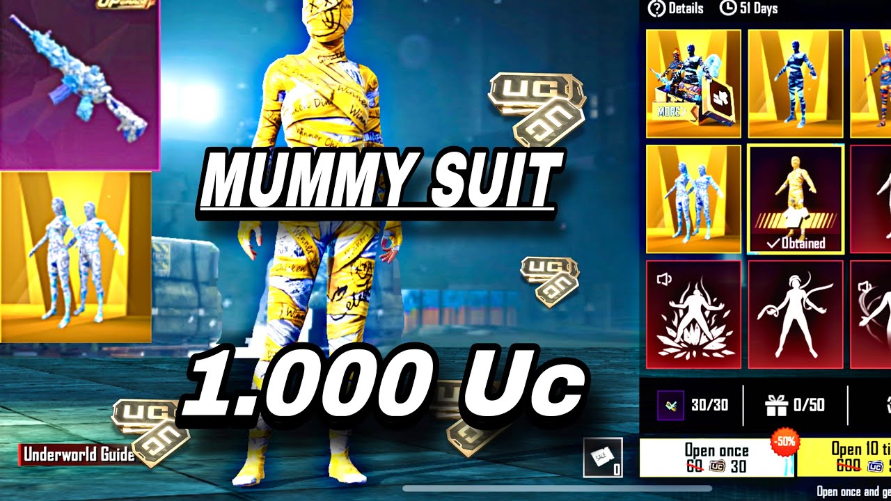 BGMI MUMMY SUIT 1,000 UC CRATE OPENING. AND TRICKS 😍HOW TO GLACIER ...