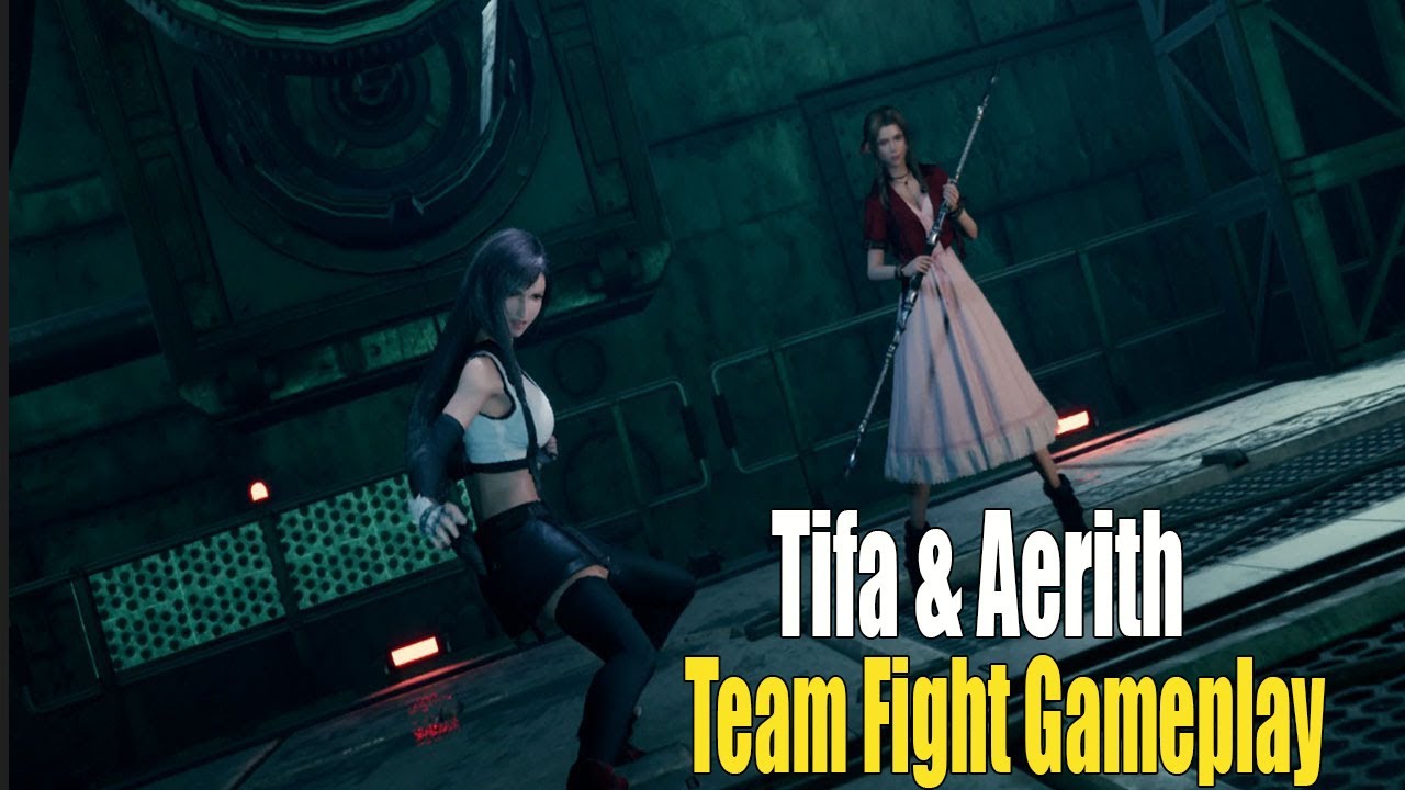Final Fantasy VII Remake - Tifa & Aerith Team Fight Gameplay - YouTube