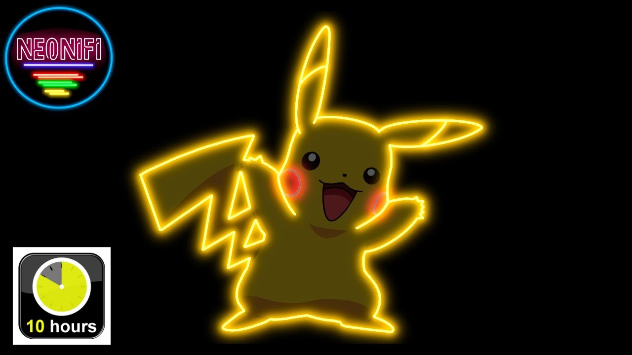 Pikachu Neon Sign Screensaver - Wallpaper - 10 Hours - 4k - OLED Safe ...
