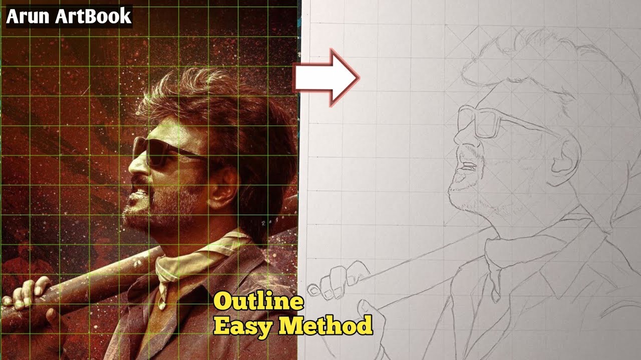 Vettaiyan Tamil Movie Rajinikanth Drawing Easy / Outline Drawing Easy ...