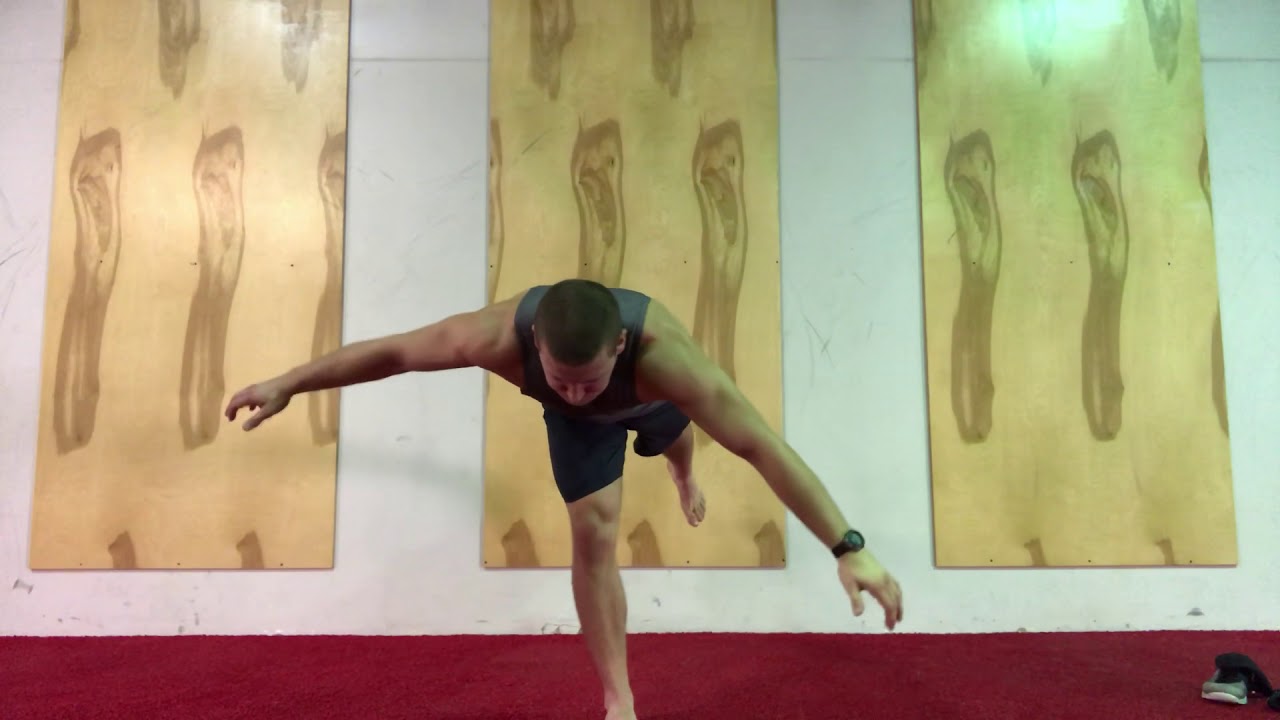 Single leg hip airplane w/ rotation, front - YouTube