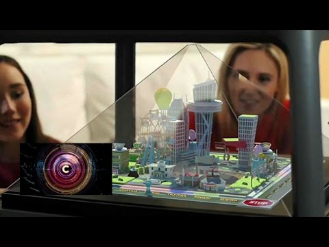 Holographic pyramid creates a world on your table - BBC Click