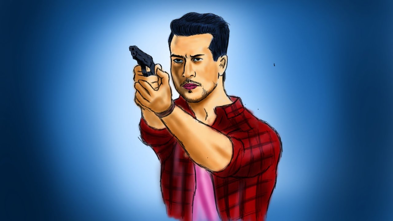 How to Draw Tiger Shroff from movie War - YouTube