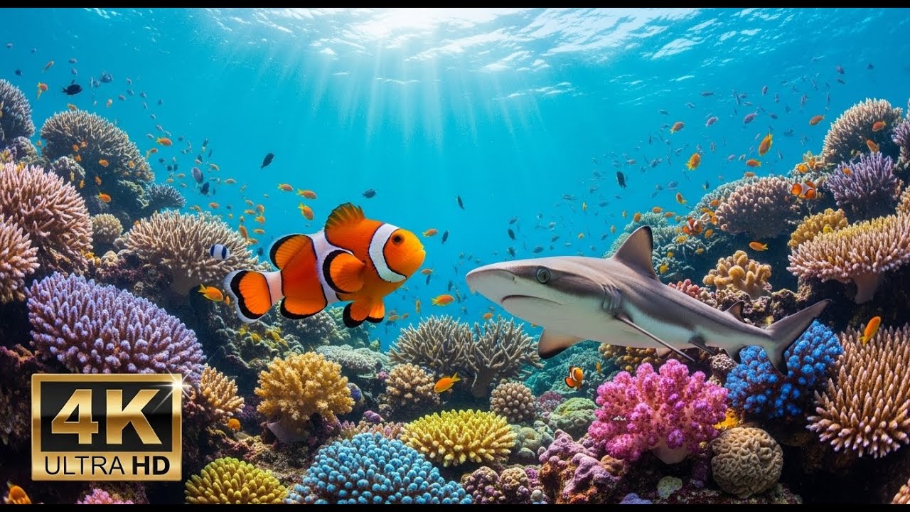 🌊 Beautiful Underwater World 4K – Tropical Fish & Calming Ocean Sounds ...