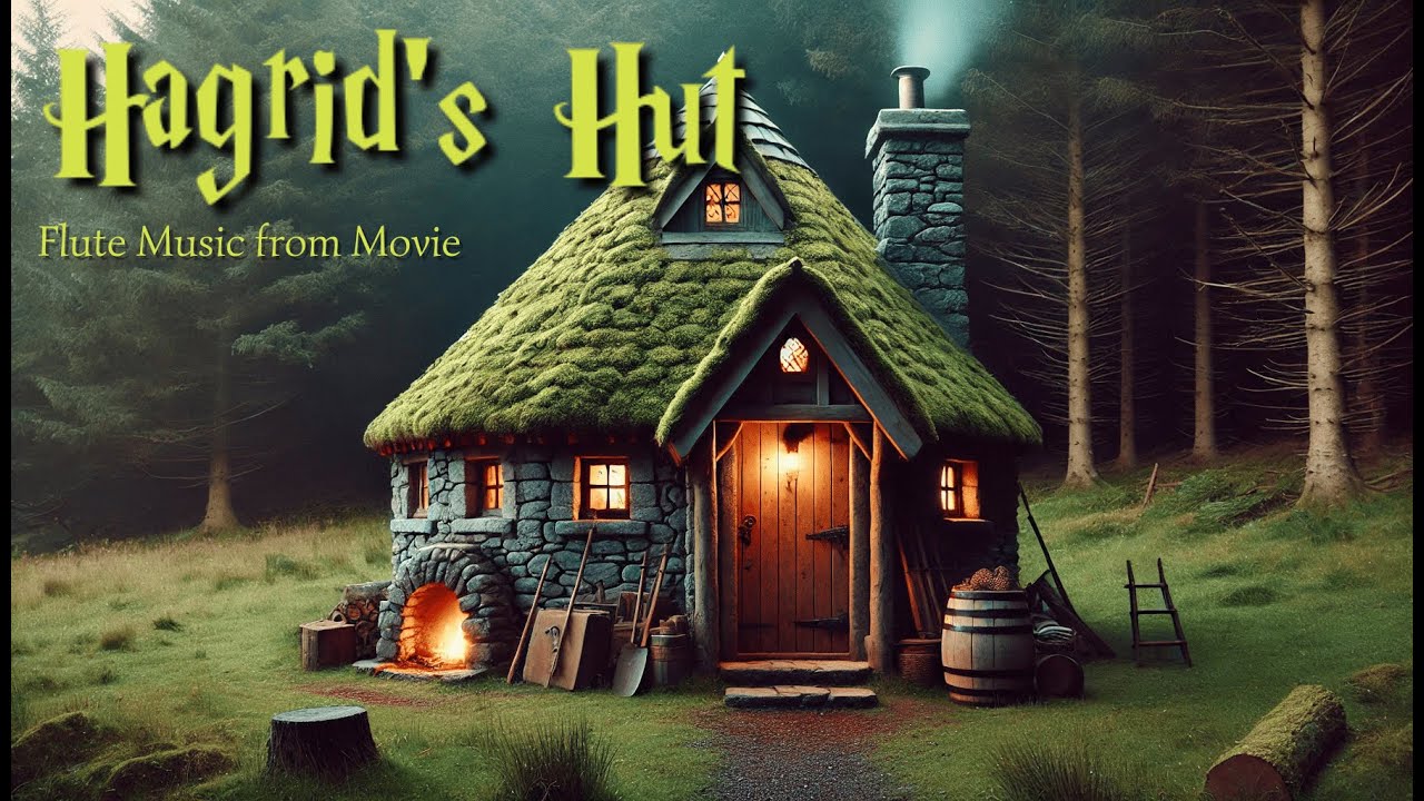 Hagrid's Hut Relaxing Ambiance with flute music from the movie and rain ...