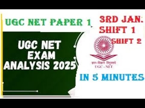 UGC NET 3rd Jan 2025 Paper 1 Question Paper Analysis OUT, Answer Key Dec 2024 #ugcnetpaper1 # ...