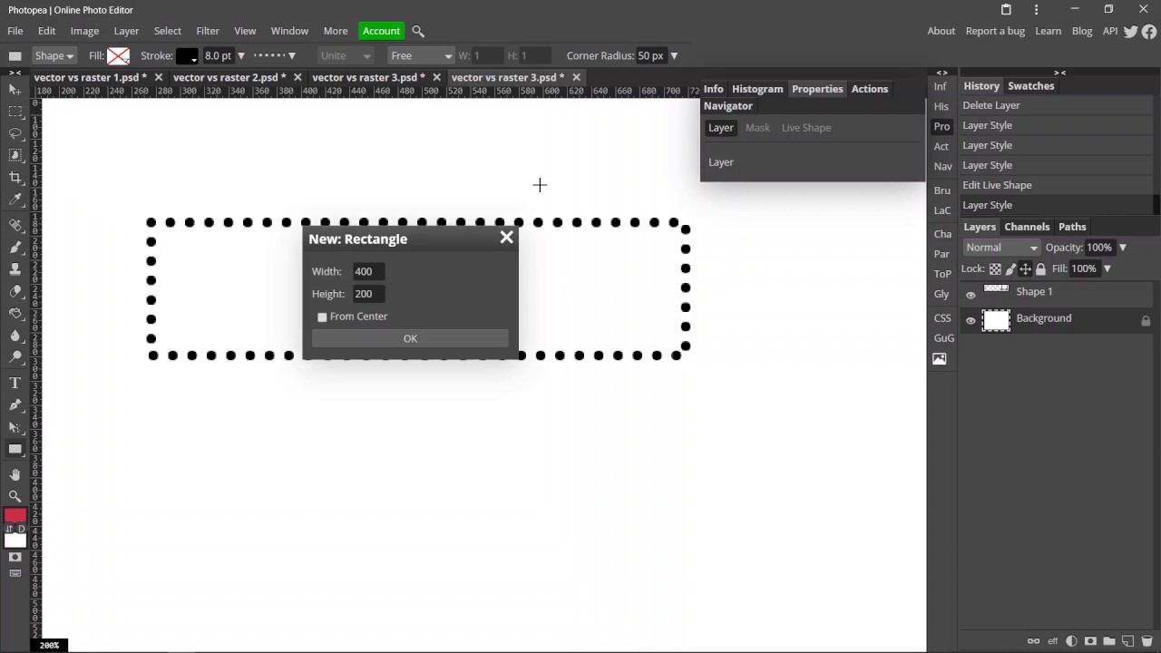 Photopea - kształty cz. 3 (rodzaje wypełnienia i obrysów) [Shapes part ...