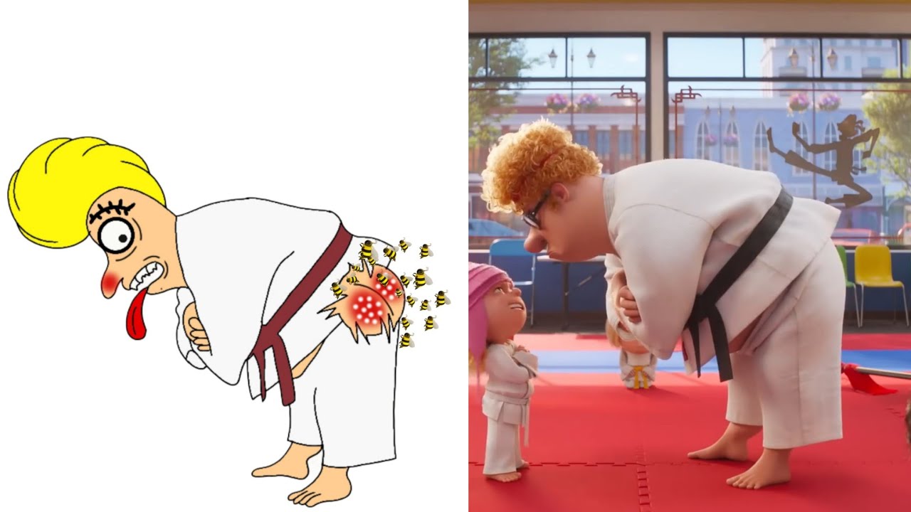 Despicable Me 4 with Karate Master Scene Funny Drawing Meme 😂 | Mega ...