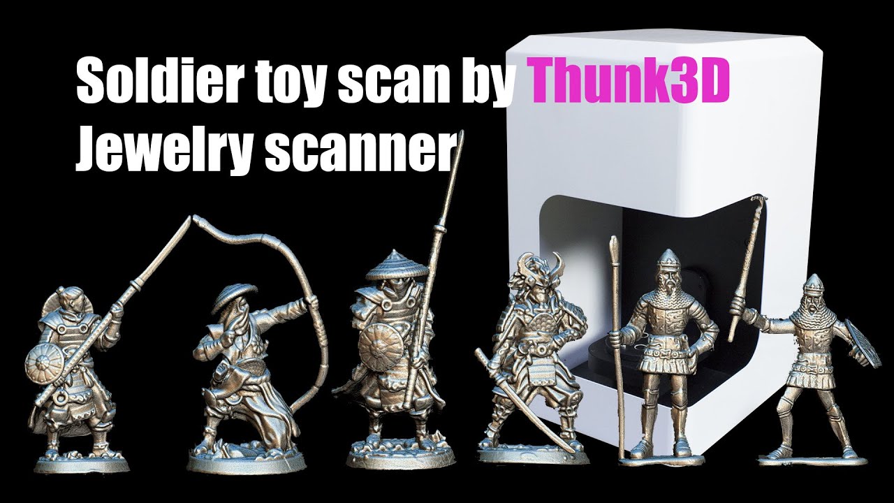 Thunk3D jewelry 3d scanner scan small Soldier toy - YouTube