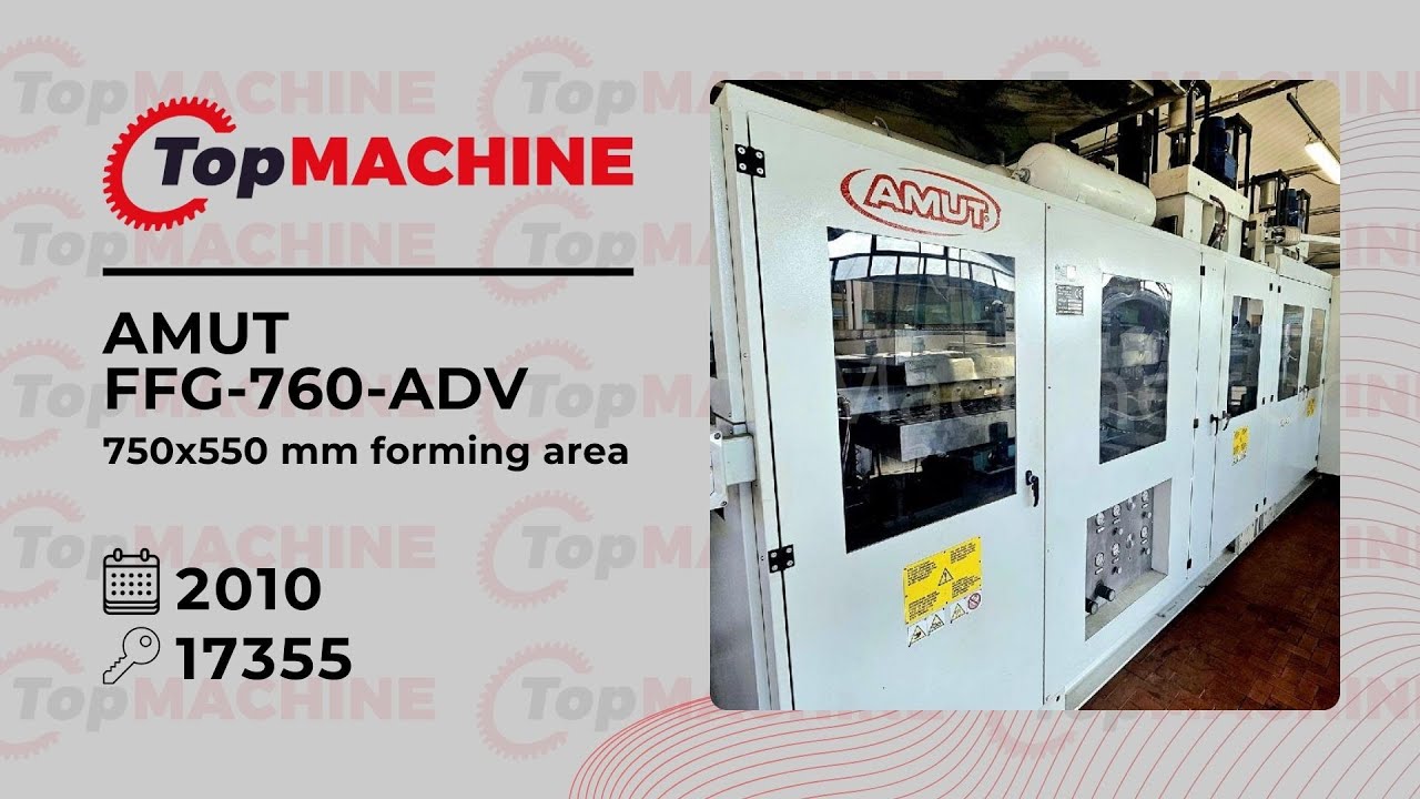 AMUT FFG-760-ADV Thermoforming machine used - YouTube