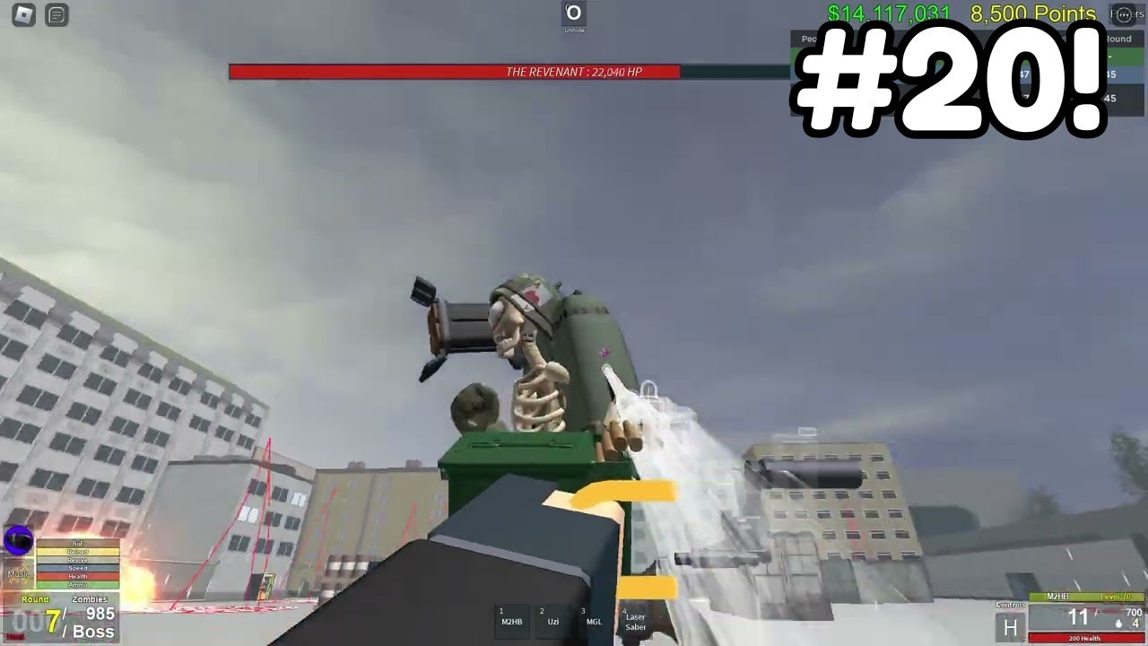 M2HB Without Upgraded vs Boss Hard Mode - Roblox Zombie Uprising - YouTube