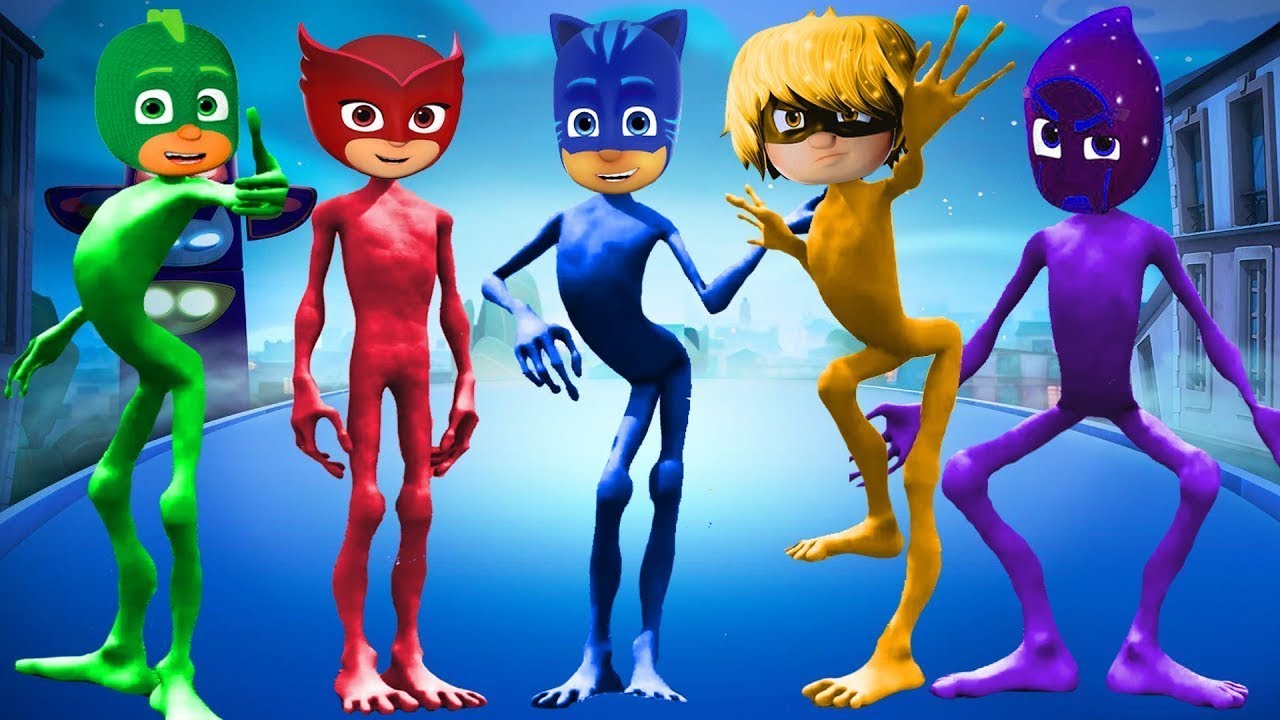 Funny PJ Masks and Alien Dance Learn Colors Fun for Kids - YouTube