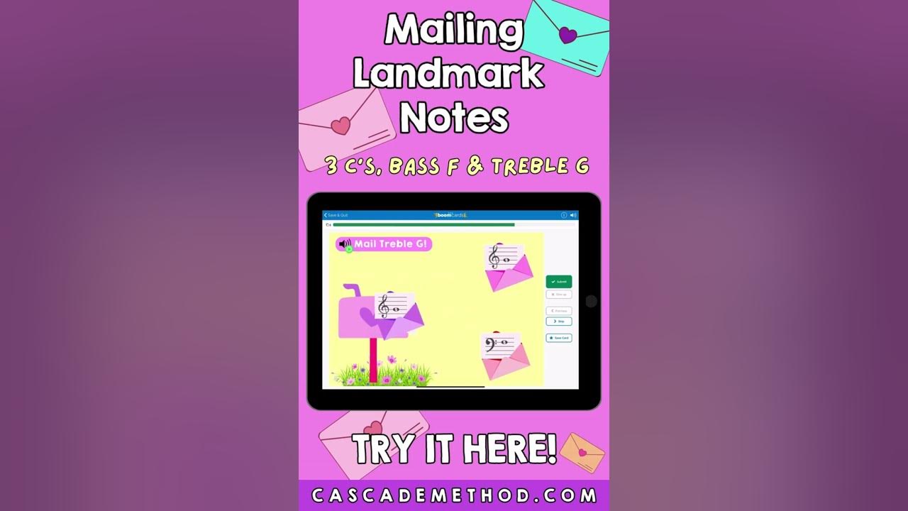 Mailing Landmark Notes (3 C's, Bass F, Treble G) - Cascade Method Boom ...