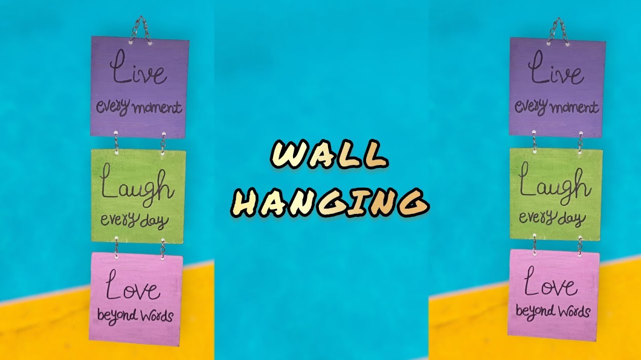 Wall hanging craft ideas | Wall hanging with cardboard | Quote wall ...