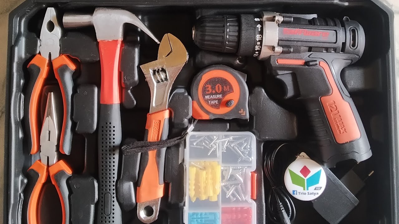 Unboxing & Review : Bor Listrik & Tool Set, Taffware Komplit Harga ...