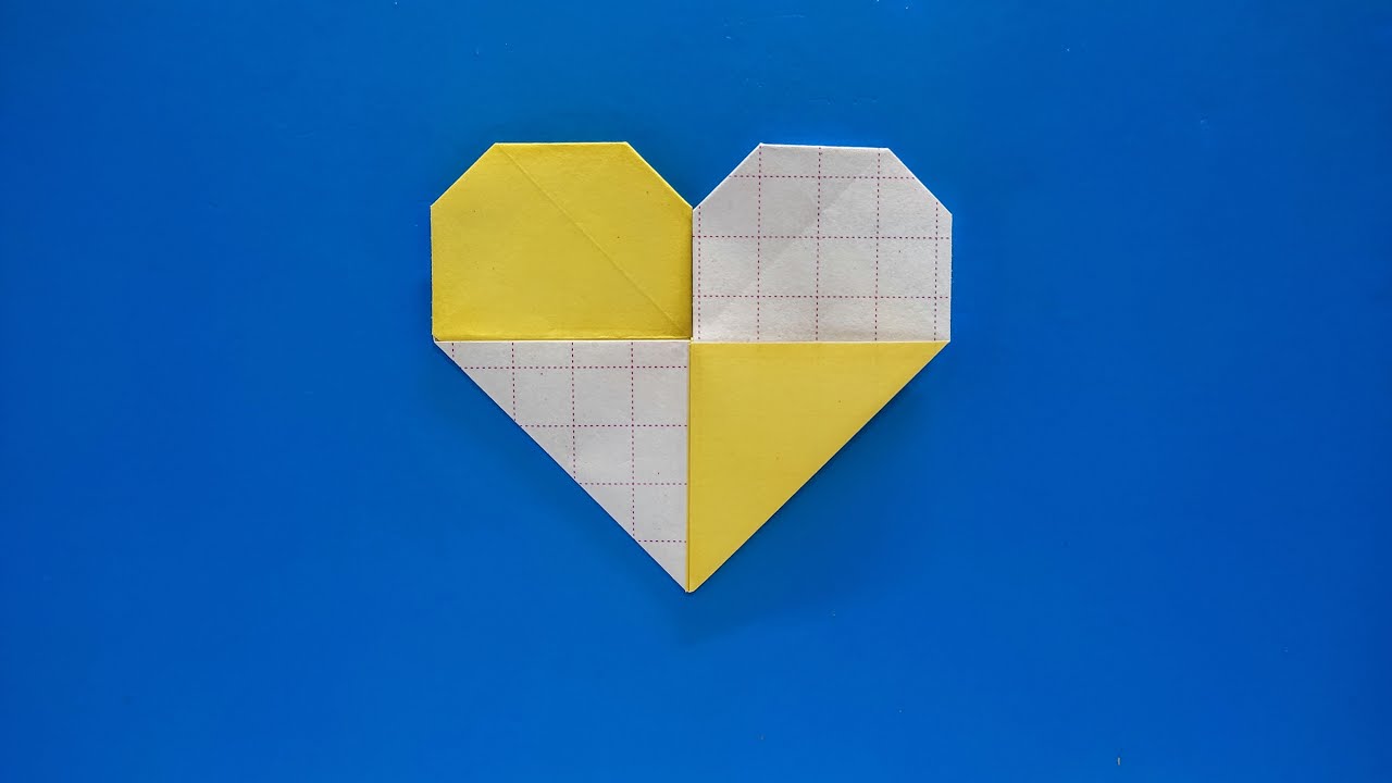 How To make An Origami Heart Two Color Easy Step By Step - YouTube