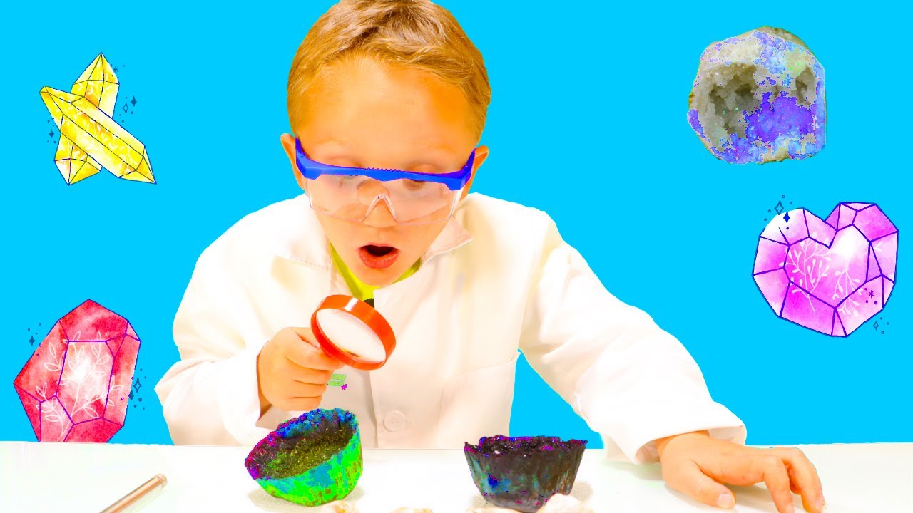 Maxi Makes and Opens Geodes | Science Experiment for Kids - YouTube