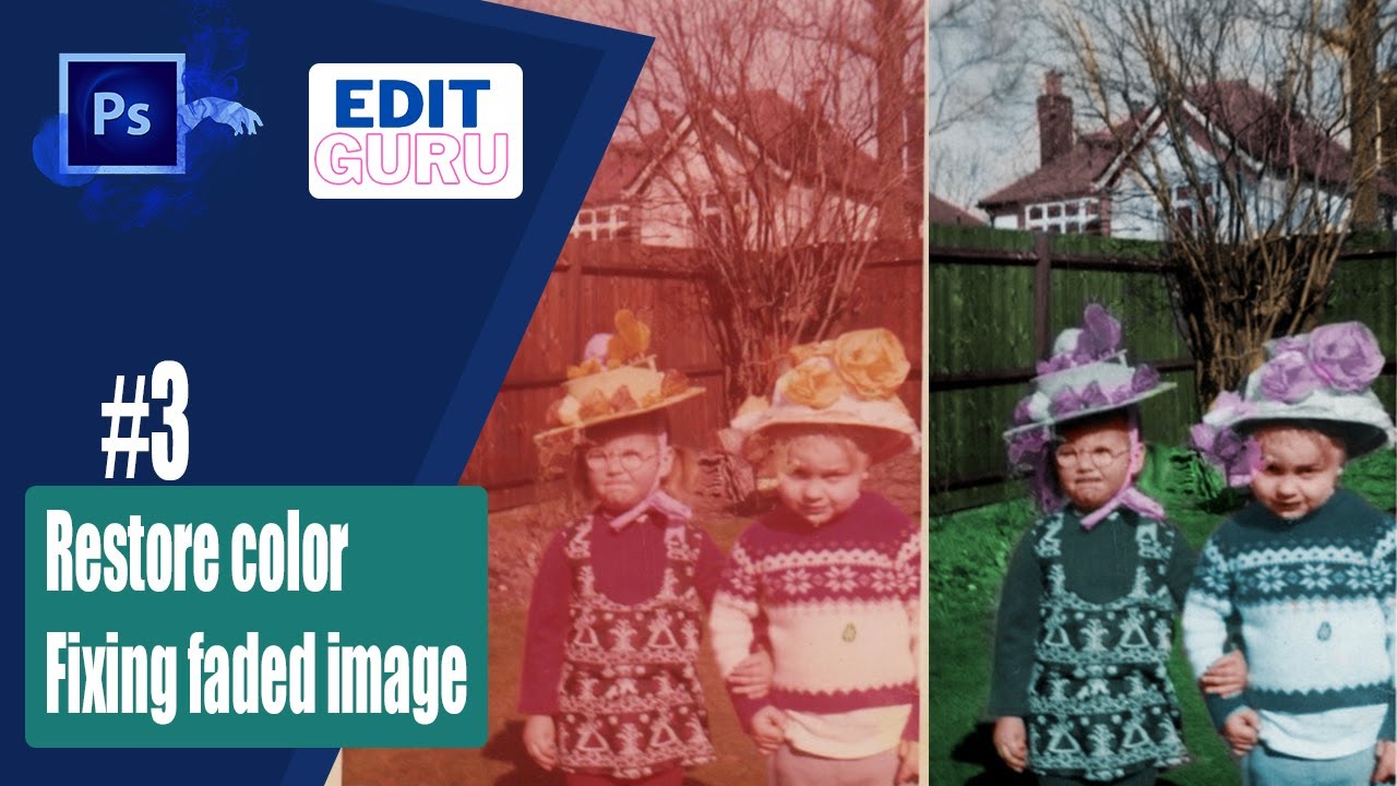 Restore color in old photos in photoshop | Fixing faded image | Photo ...