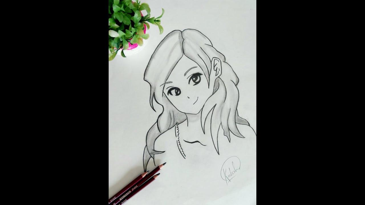 Anime Girl Drawing - Drawing Tutorials And Tips by @kashishkeer - YouTube