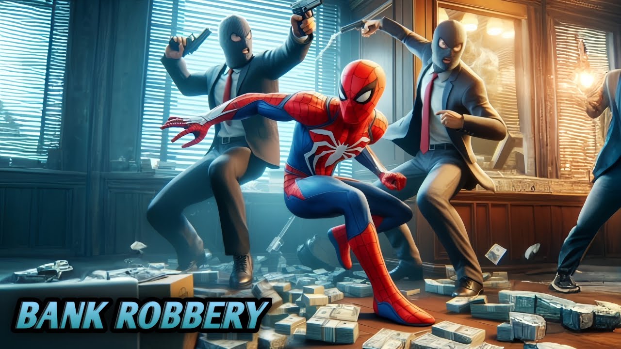 Spider-Man Takes Down 3 Robbers in Bank Heist | Spider Fighter 3 ...