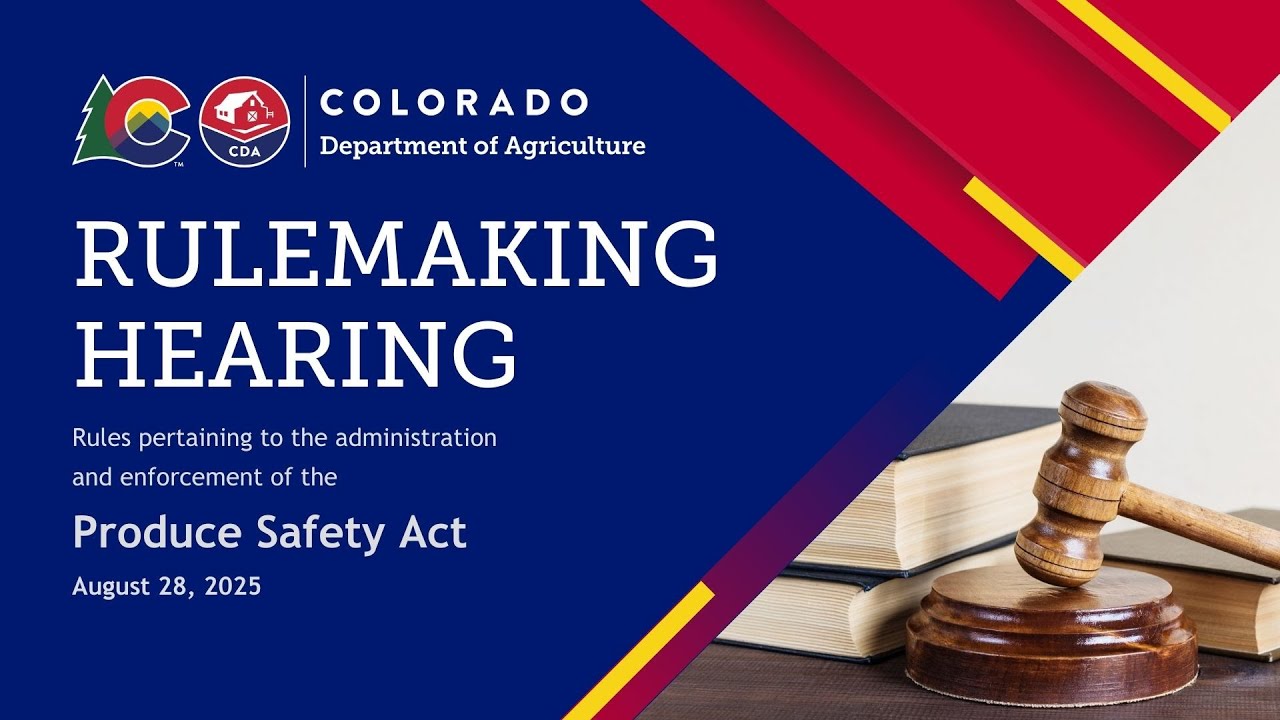 Rulemaking Hearing: Produce Safety Act - YouTube